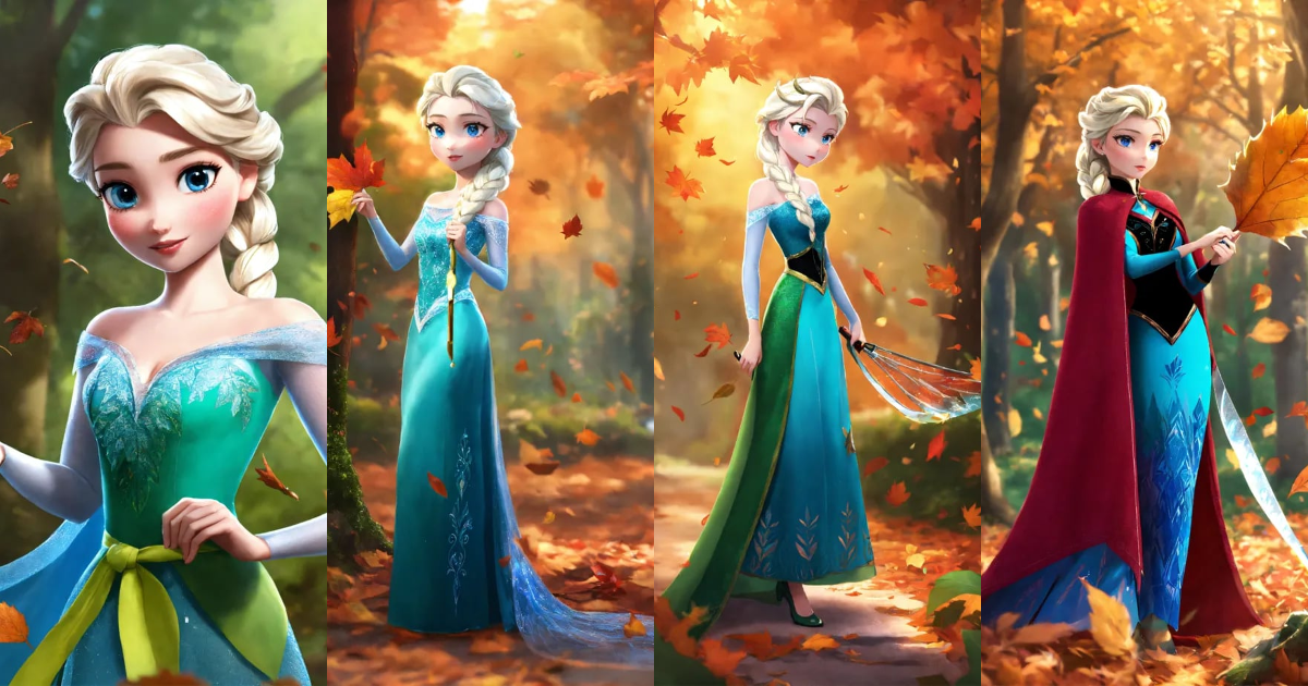 Lexica - Elsa cuts a leaf