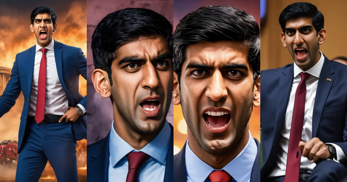 Lexica - Rishi Sunak, MAD, ANGRY, YELLING