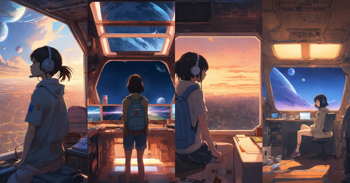 Lexica - Create a high resolution artwork of lo-fi hip hop, Anime Girl ...