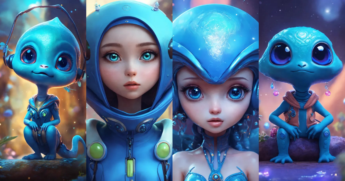Lexica - Cute and adorable cartoon alien, fantasy, dreamlike ...
