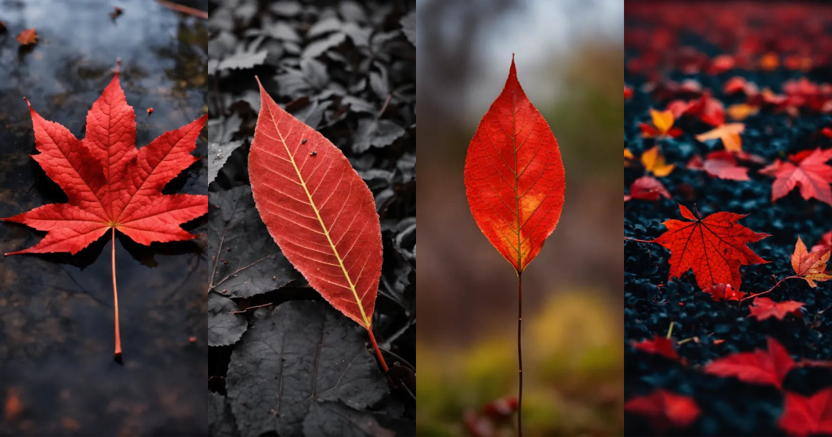 Lexica - Only one little leaf lost , black red theme