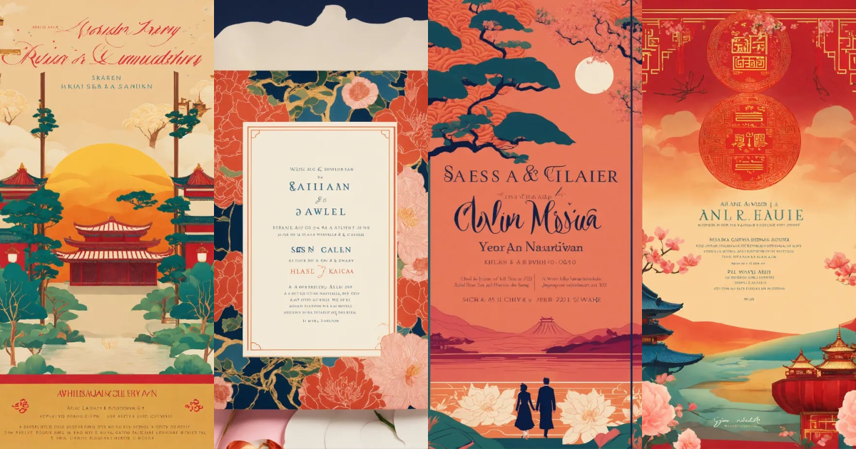 Lexica - A beautiful, modern wedding invitation inspired by asian cultures