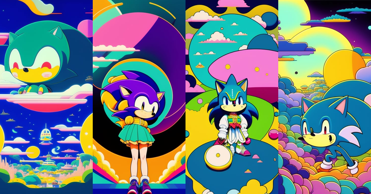 Lexica - Sonic chiho aoshima artwork, Style of 90's vintage anime ...