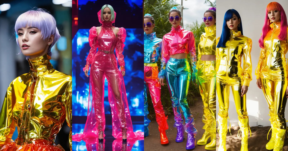Lexica - Bright Shiny Clear Plastic Full Body Outfits