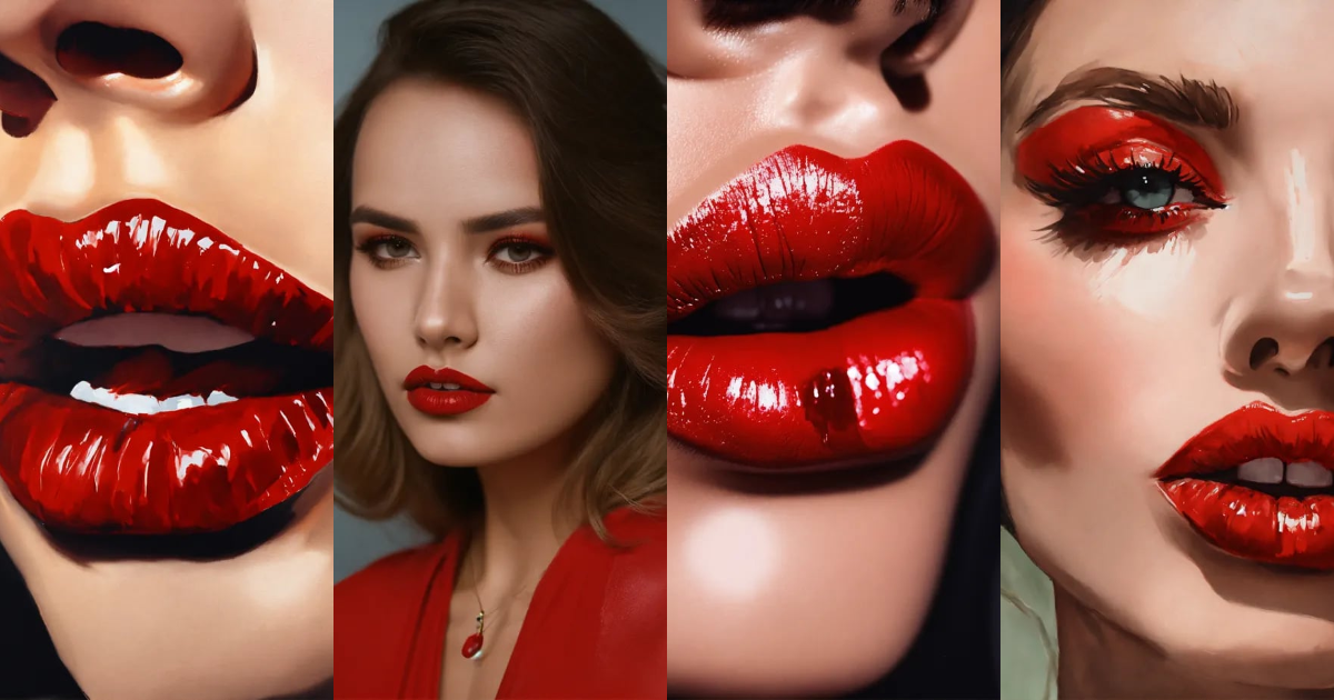 Lexica - "simple red lip painting"