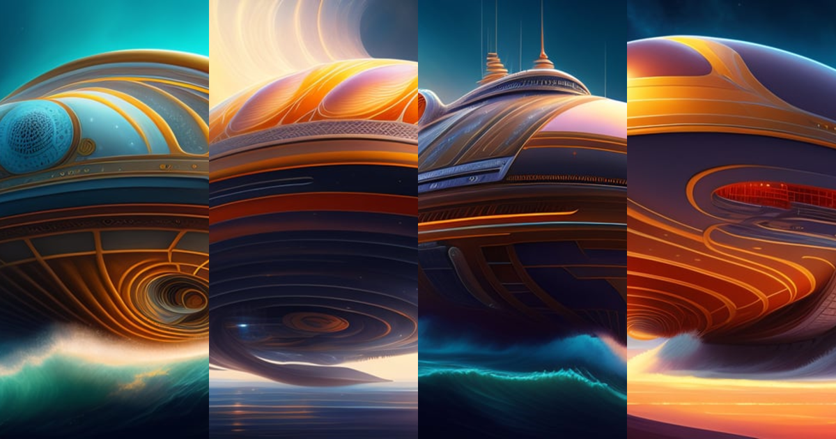 Lexica - Nautilus sea shell spaceship, digital painting, WLOP, natural ...