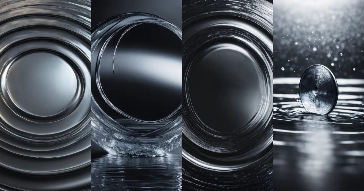 Lexica - Hyper realistic opaque silver abstract circular metallic ...