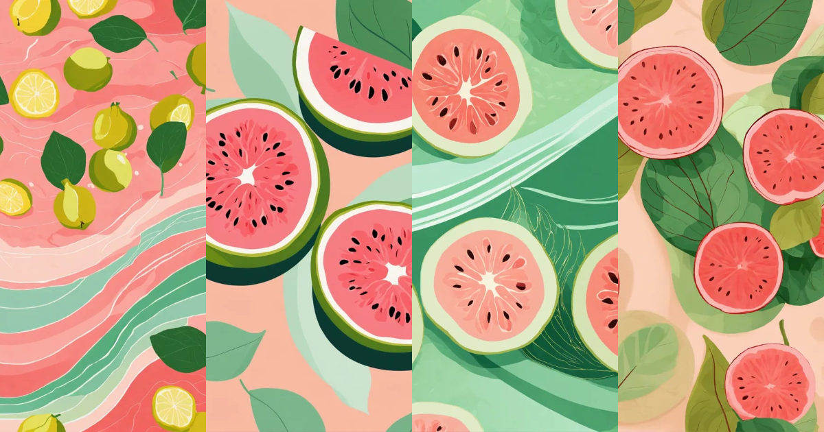 Lexica - The pale colors of guava fruit image intertwined seamlessly ...