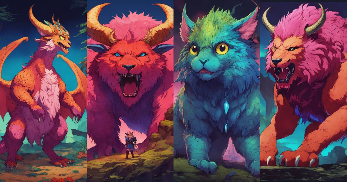 Lexica - 80s anime fantasy animals monsters