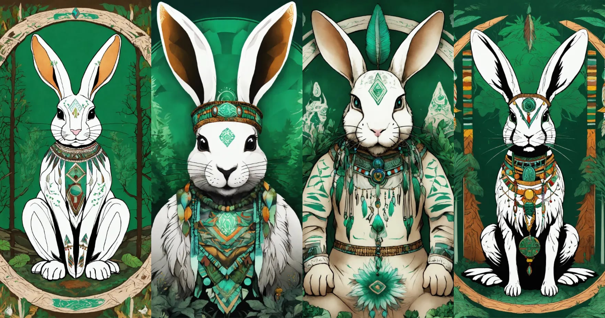 Lexica - Ancestral white rabbit shaman, antropomorph, animal, native ...