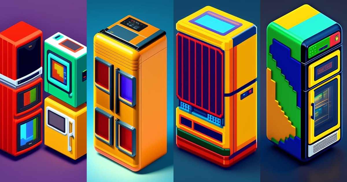 Lexica - Refrigerator isometric pixel art. like a type of digital art ...