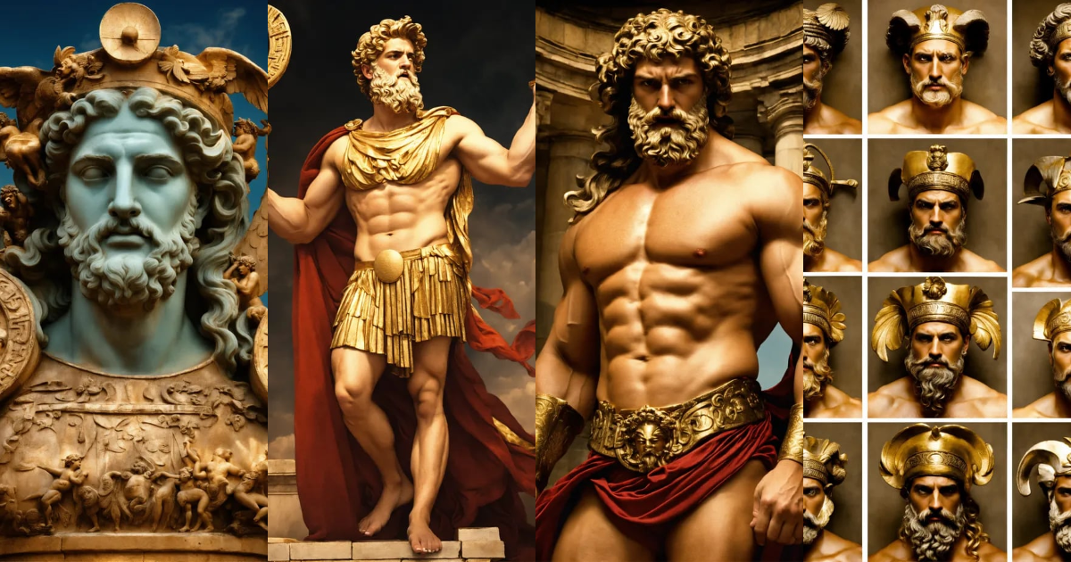 Lexica - 12 greek olympian gods, crazy look on faces