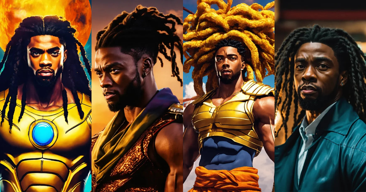 Lexica - Dragonball Z effects, long dreadlocked Chadwick Boseman ...
