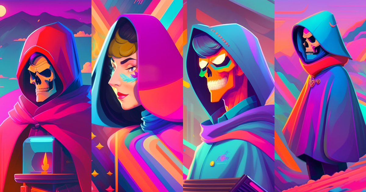 Lexica - 60s cartoon style photo of Grim Reaper, style of Hannah ...