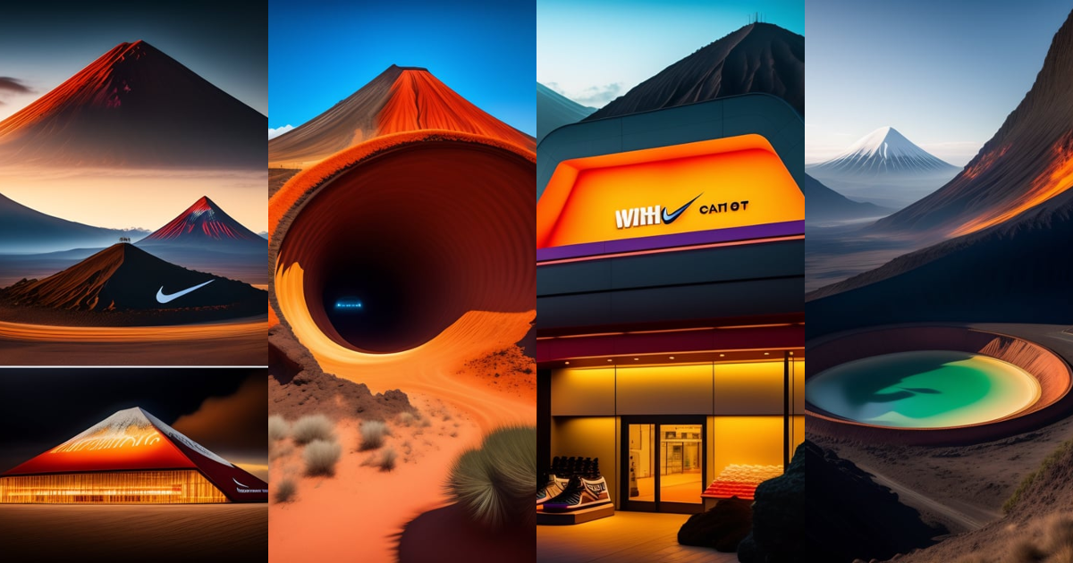 Lexica - Nike shoe store at a volcano