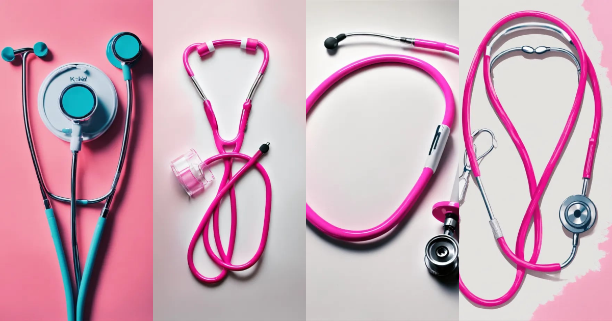 Lexica - Ink Realistic, pink stethoscope, pencil drawing ((white ...