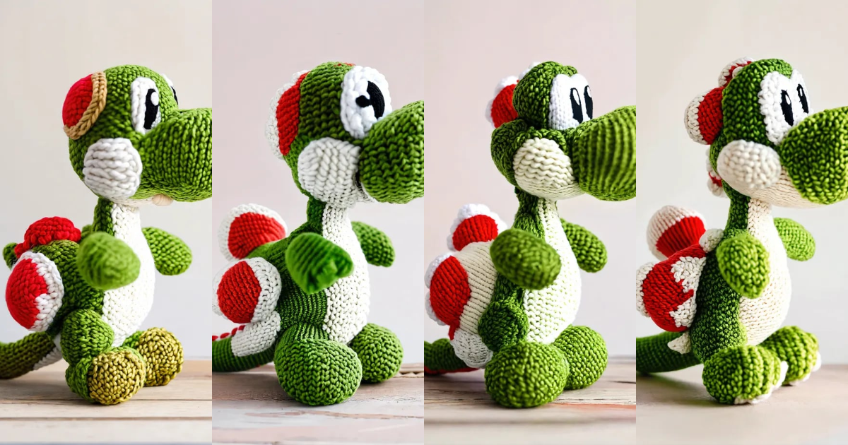 Lexica - Cute knit Yoshi plush