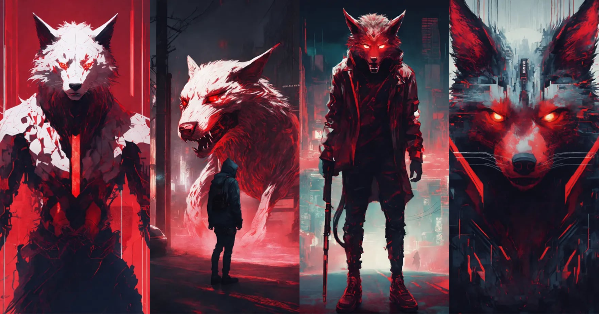 Lexica - Dark Illustration of a skinwalker, style of glitch art ...