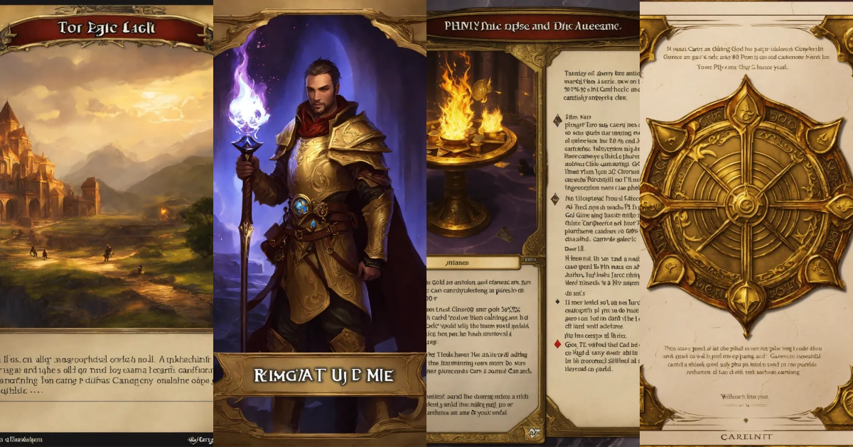 Lexica - RPG card template, fantasy, magic, gold, magic the gathering ...