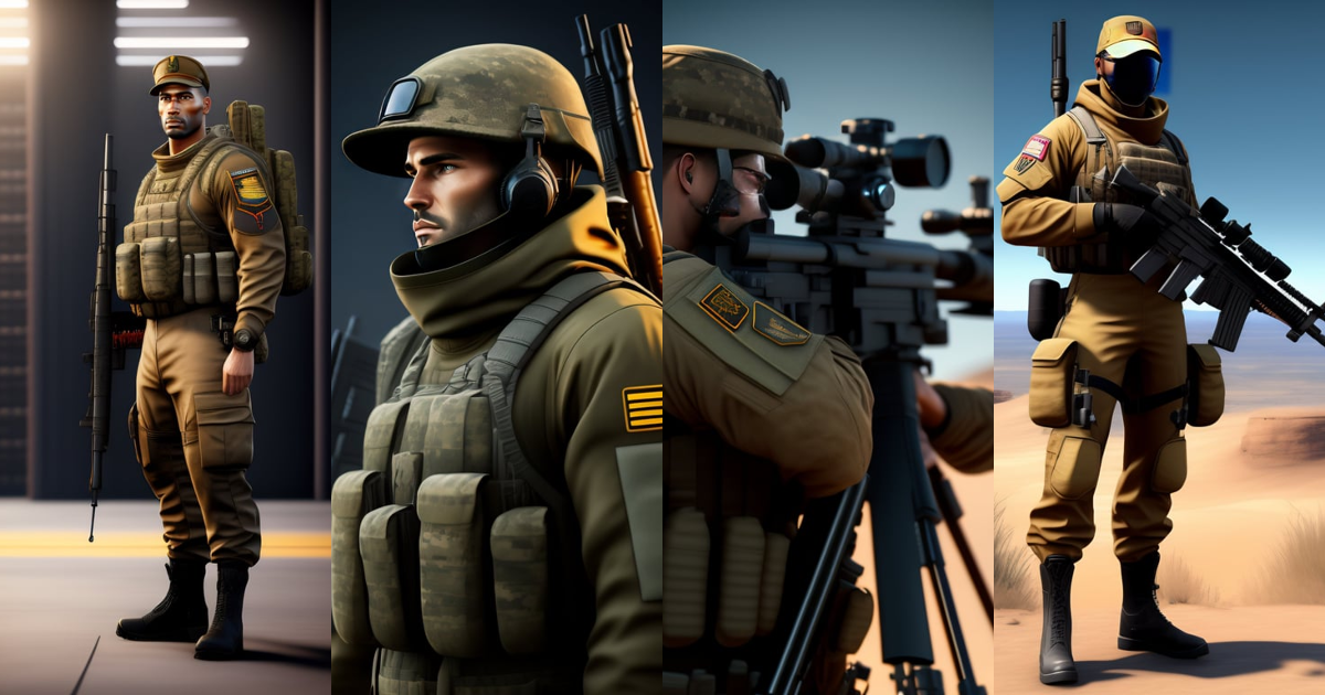 Lexica - Full body portrait, front facing, man, soldier, McMillan tac ...