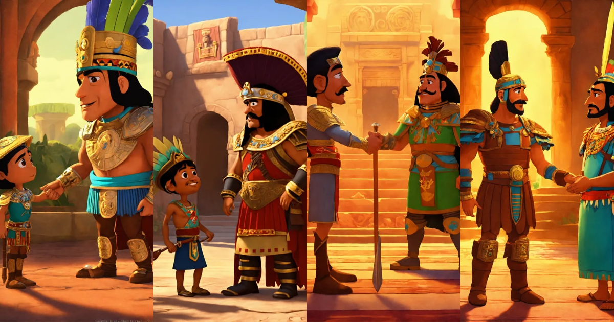 Lexica - Pixar animation of Hernan cortez conquistador meeting ...