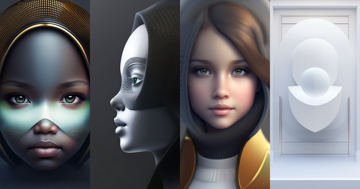 Lexica - 3d rendering, girl without eyes, without color, illustration