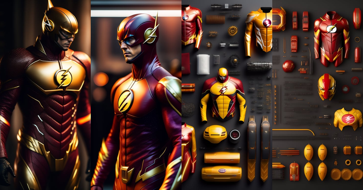 Lexica - The flash suit, Costumes and mechanical parts, Knolling ...