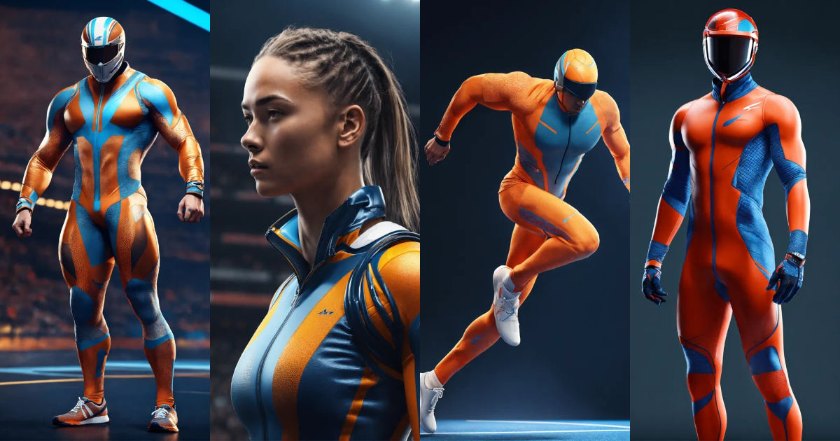 Lexica - Futuristic athlete designs, hard edges, complex and vibrant ...