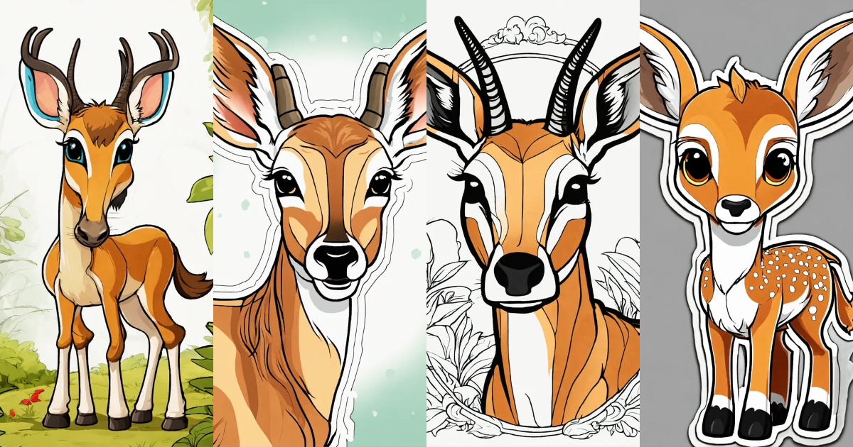Lexica - Generate a cute Impala, resolution, cartoon-sticker style with ...