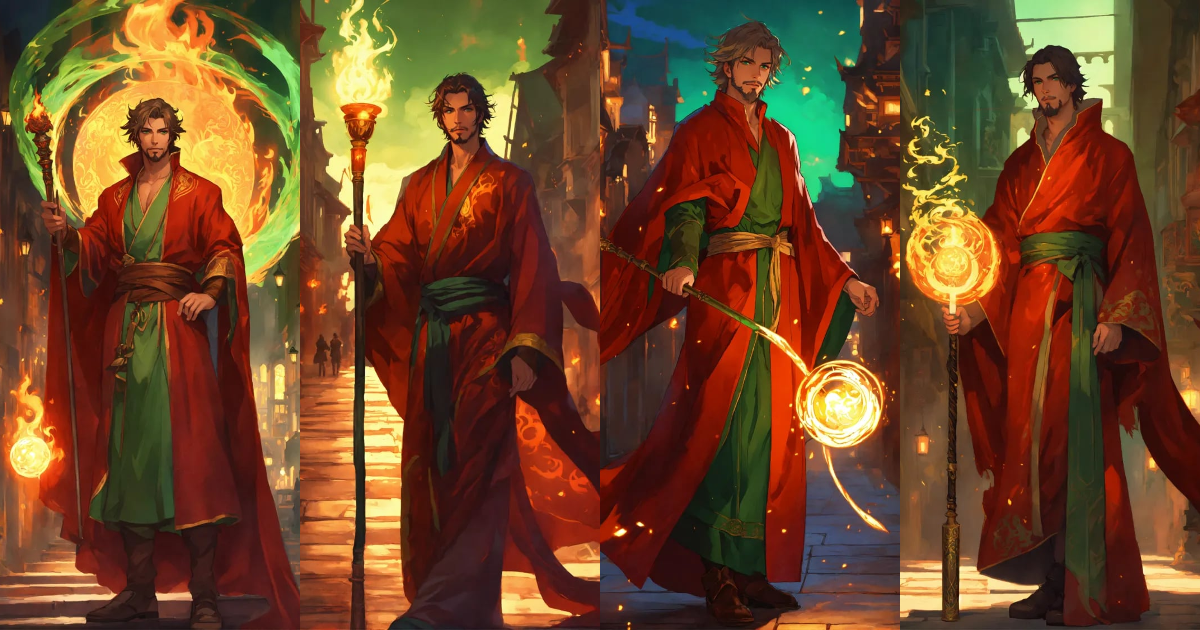 Lexica - Handsome, human, imperial male fire sorcerer with goatee ...