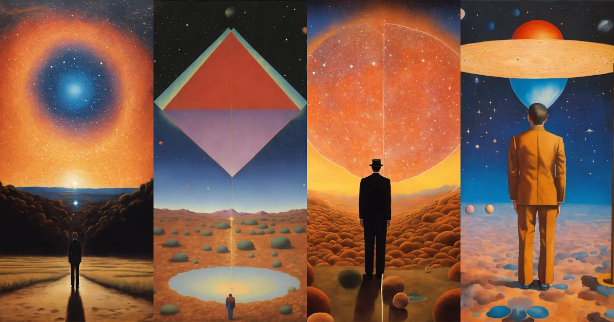 Lexica - Outline of small human body gazing into the 4 corners of the ...