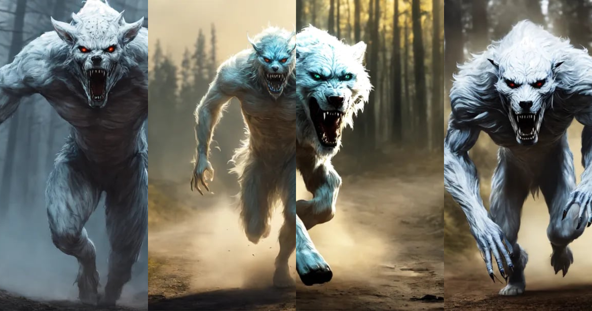 Lexica - Terrifying White SKINWALKER Running In Ultra Realistic Style