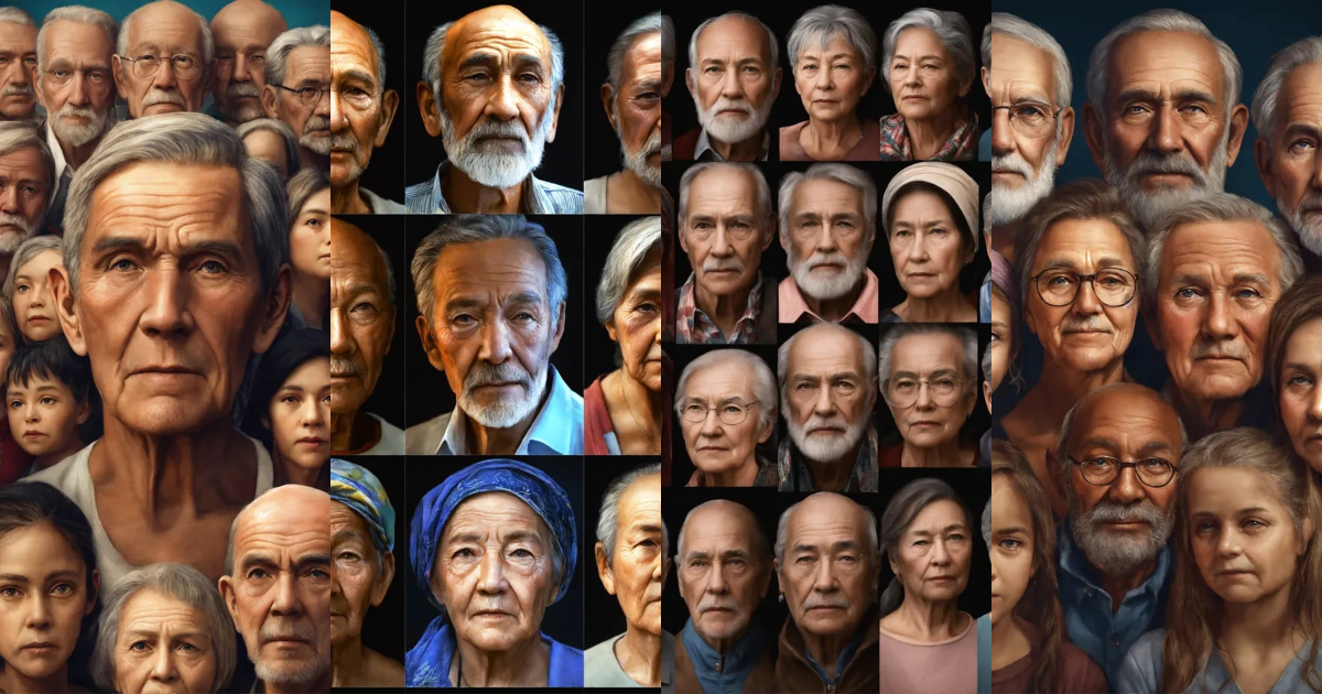 Lexica - Many national, many faces together , man , women, children ...