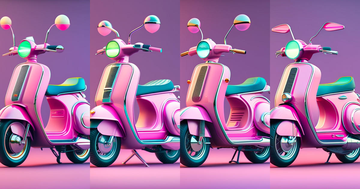 Lexica - 1980s luxury Vespa scooter, Cotton Candy Pink, gothic, octane ...