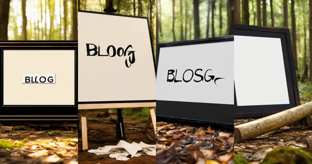 Lexica - Presentation of a simple white canvas, black frame, "Blog ...