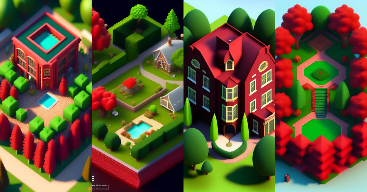 Lexica - Computer generated. 3D rendering of a game. birds eye view. A ...
