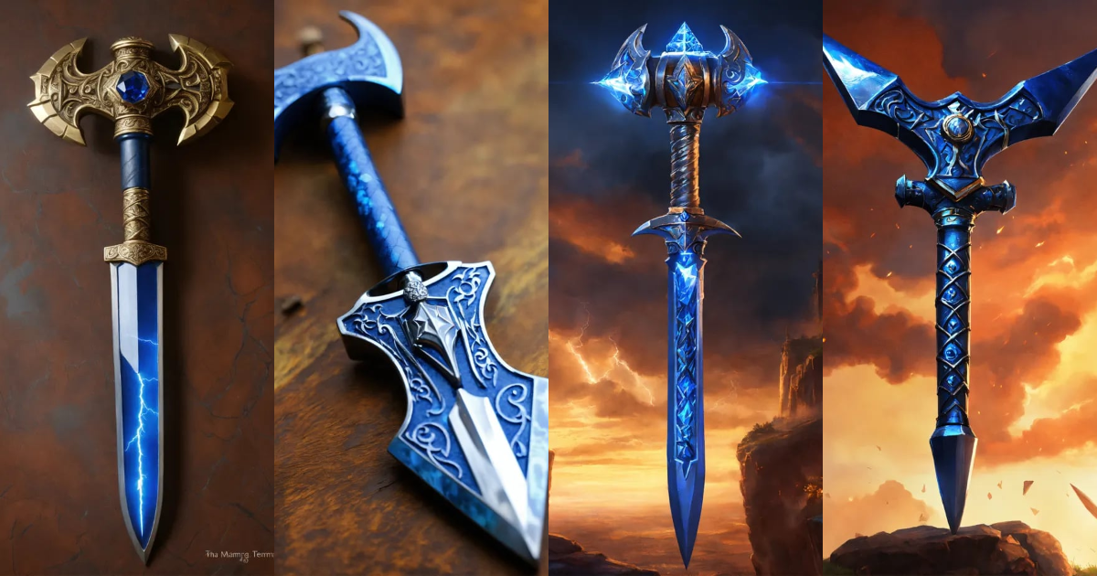 Lexica - Lightning warhammer/maul. Its large, anvil-sized, sapphire ...
