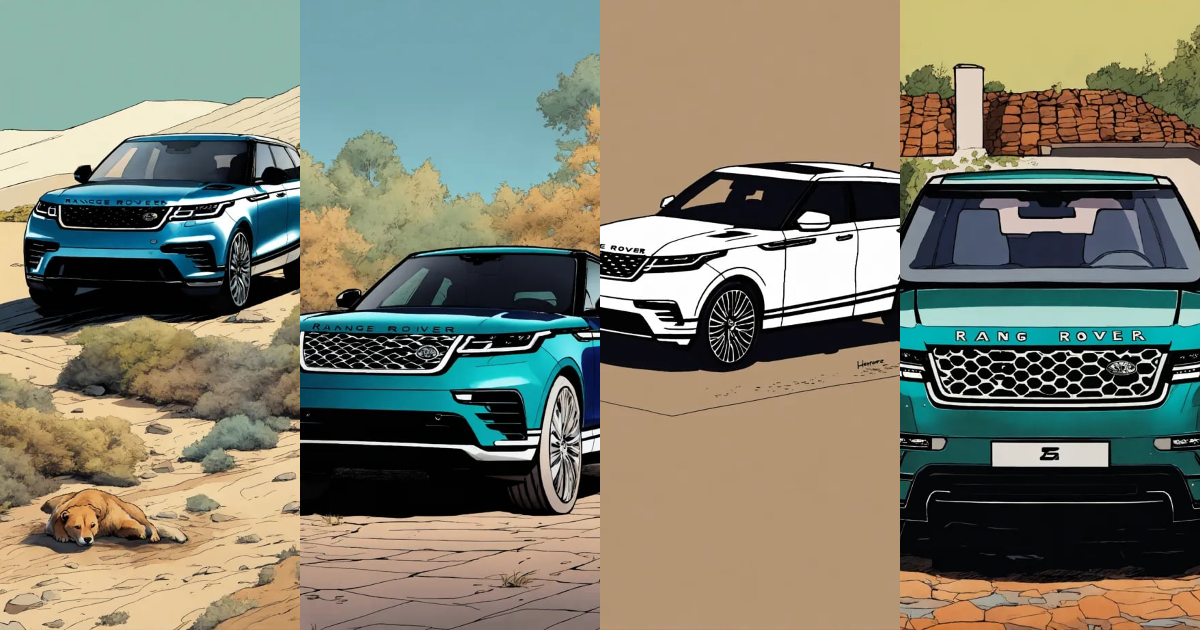 Lexica - Detailed pen and ink illustration of Range Rover Velar 2022 ...