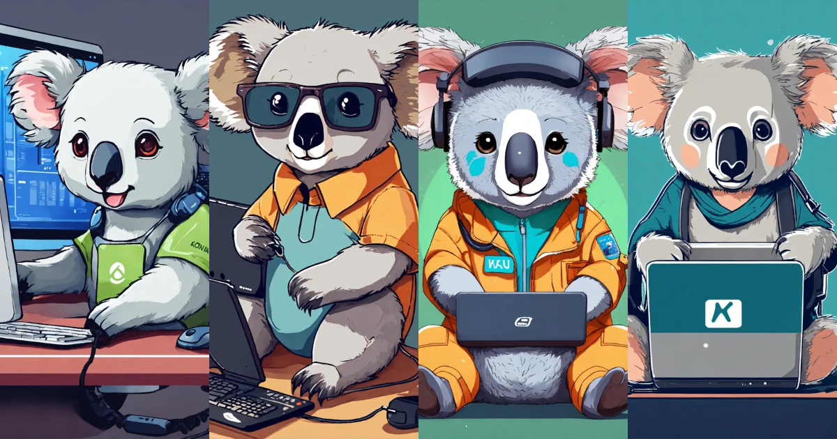 Lexica - A koala tech support, cute illustration