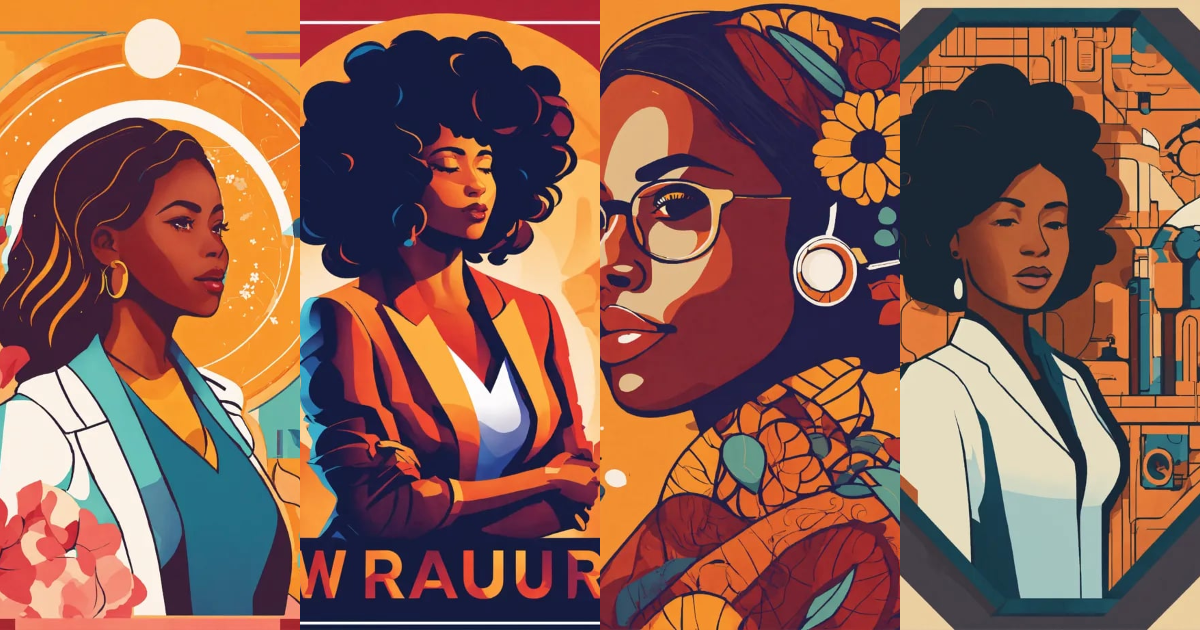 Lexica - Vector icon that represents a woman of color Embracing her ...