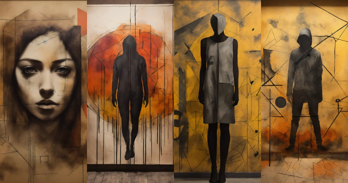 Lexica - Create the outline of personification of fear, painted with a ...