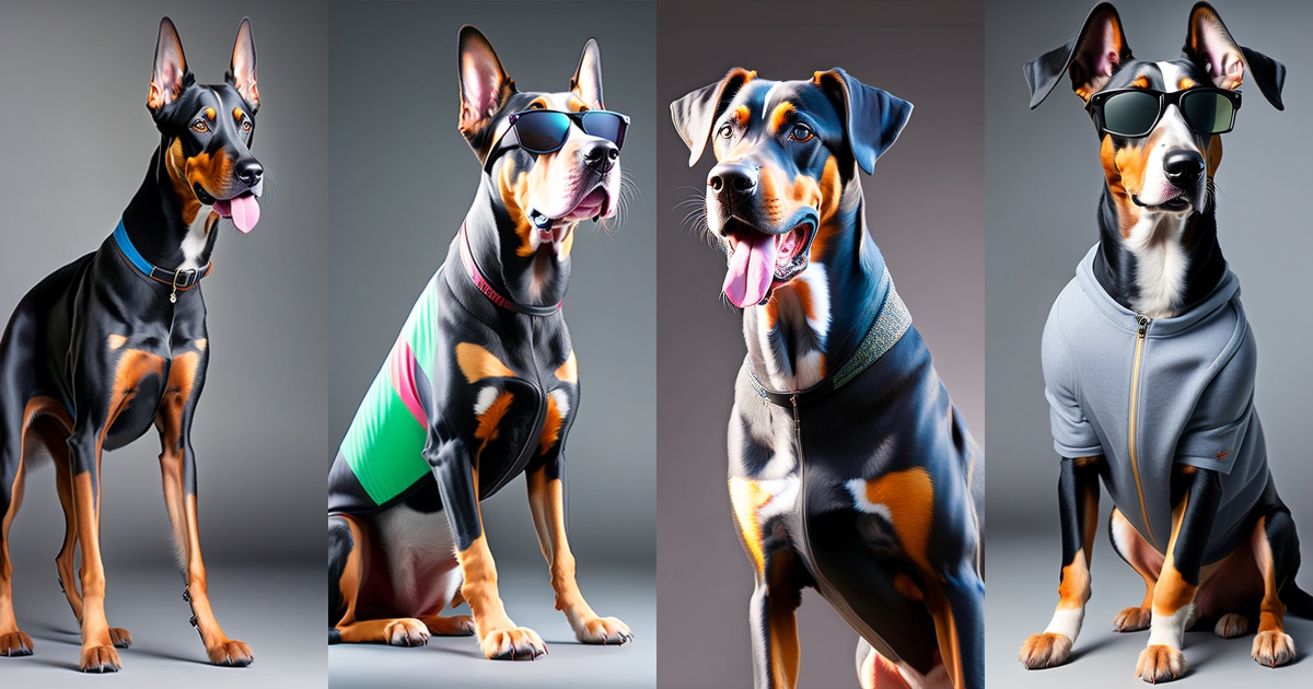 Lexica - Human dog-haired doberman breed with black glasses, stylish ...