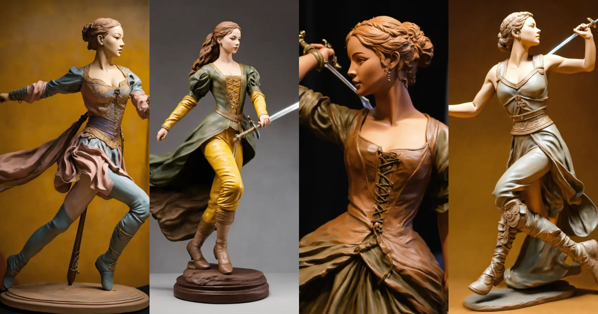 Lexica - A realistic lifelike painted lifesized clay sculpture of a ...