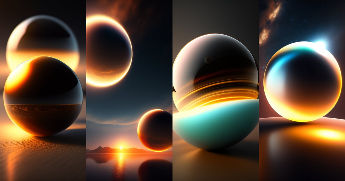 Lexica - Orbs rotating , 4K, photorealistic