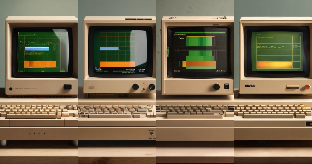 Lexica - A stunning, sleek beige vintage APPLE II PC case designed by ...