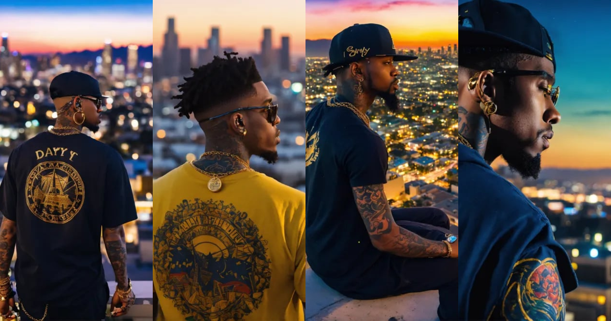 Lexica - Sky view rapper, "Daylyt" looking over the city of Los Angeles ...