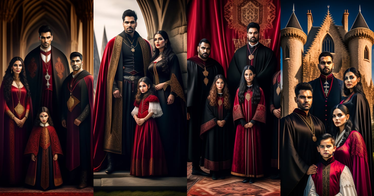Lexica - Vampire family portrait, full body, tapestry, sculpture ...