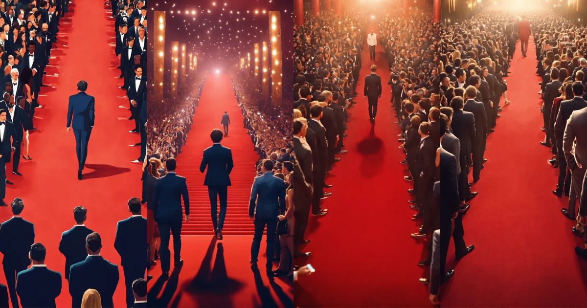 Lexica - Generate an image of a famous celebrity walking on a red ...