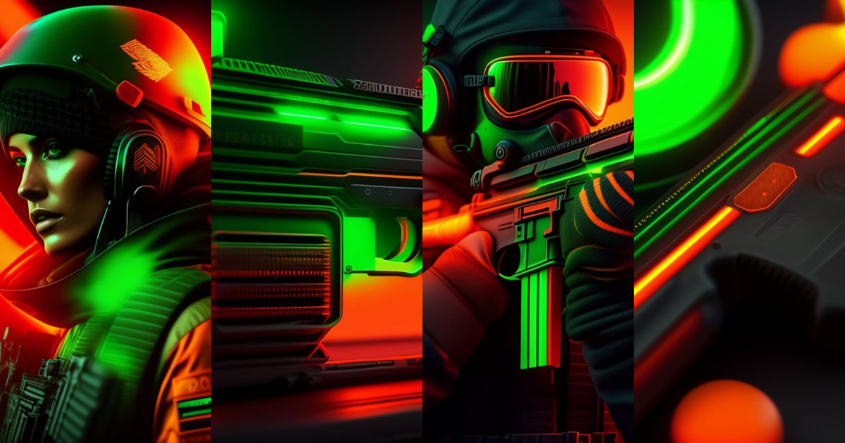 Lexica - CS-GO deluxe terrorist, hollographic orange and green neon ...