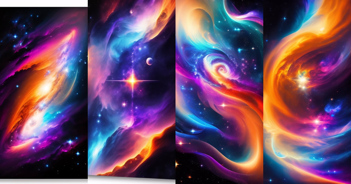 Lexica - Space nebula with stars drawing triangles